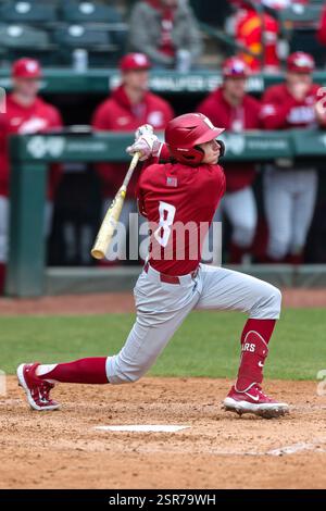 February 14, 2025: Ollie Obenour (8) Washington State infielder settles ...