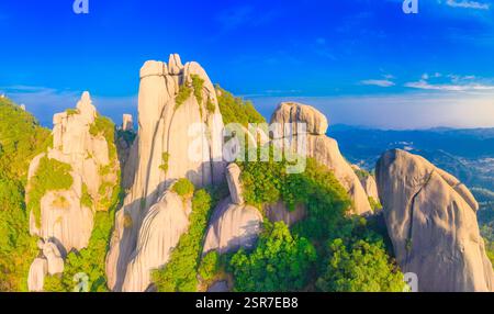 Aerial photography of Taimu Mountain in Ningde City, Fujian Province ...