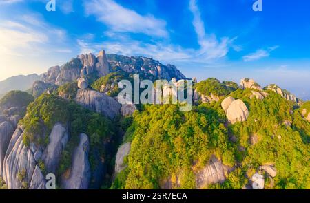Aerial photography of Taimu Mountain in Ningde City, Fujian Province ...