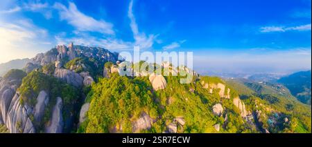Aerial photography of Taimu Mountain in Ningde City, Fujian Province ...