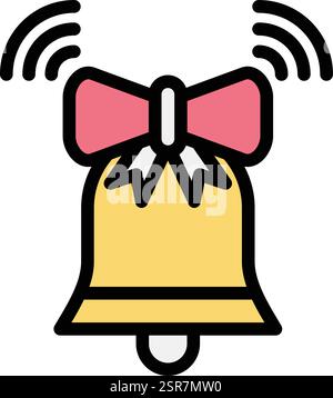 Christmas bell line and glyph icon. Christmas decor vector illustration ...