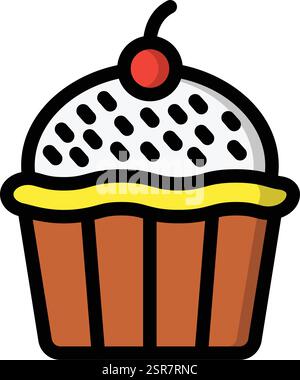 Cupcake icon vector, filled flat sign, solid pictogram isolated on ...