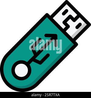 Pendrive icon vector, filled flat sign, solid pictogram isolated on ...