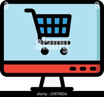 Ecommerce icon vector, filled flat sign, solid pictogram isolated on white, logo illustration ...