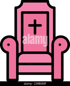 king throne glyph icon vector black illustration Stock Vector Image ...