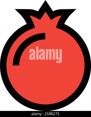 pomegranate red glyph icon vector illustration Stock Vector Image & Art ...