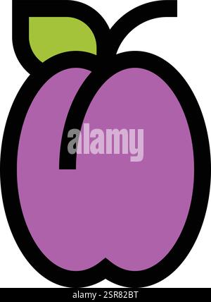 Plum icon vector, filled flat sign, solid pictogram isolated on white ...