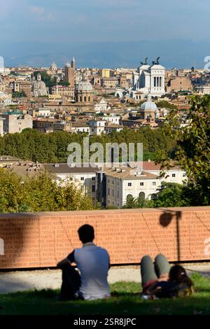 View of Rome from Belvedere del Gianicolo terrace. The Janiculum ...