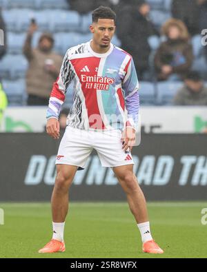 William Saliba of Arsenal in the pregame warmup session during the ...
