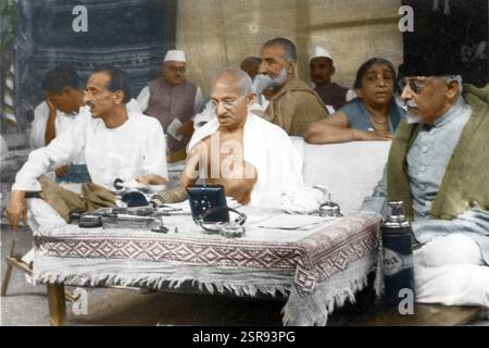 Mahatma Gandhi in function with Acharya J B Kripalani, India, 1936 old ...