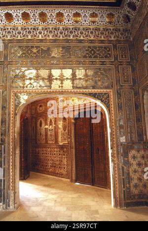 Interior of Gajraj Mahal with wall paintings inside Junagarh fort ...