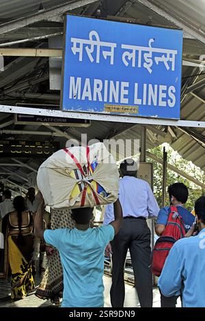 marine lines railway station, Mumbai, Maharashtra, India, Asia Stock ...