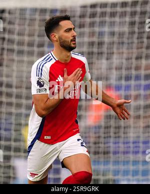 Arsenal's Mikel Merino celebrates scoring their side's third goal of ...