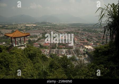 Aerial view of residential area, perali cave temple, penang, malaysia ...
