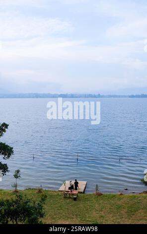 Beautiful landscape view of Diatas Lake, Solok Regency, West Sumatera ...