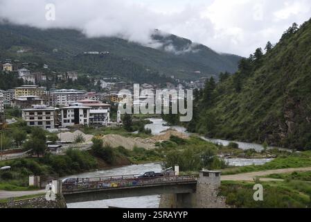 Aerial, view, capital, city, Thimphu, Bhutan, Asia Stock Photo - Alamy