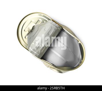 One crumpled tin can isolated on white Stock Photo - Alamy