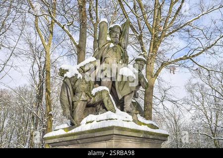 Winter, Schnee, Denkmal an der Neuen Königsbrücke, Abschied des ...