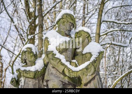 Winter, Schnee, Denkmal an der Neuen Königsbrücke, Abschied des ...