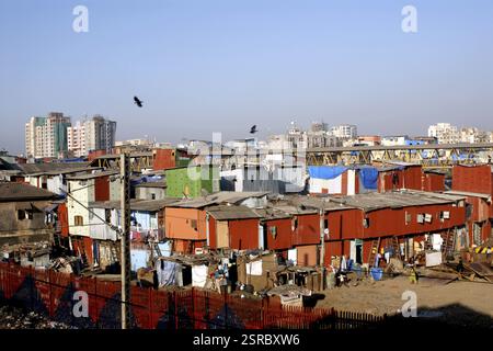 Colourful Slums near bandra station Mumbai Maharashtra India Asia Stock ...