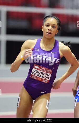 February 14, 2025: Jourdin Edwards of Kansas State comes around the ...