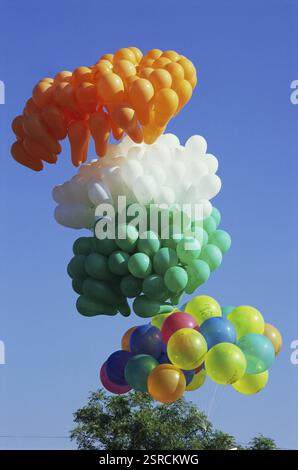 Indian flag with balloons Stock Photo - Alamy