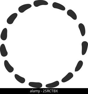 Seamlessly looping dotted line creating a perfect circle with uniformly ...