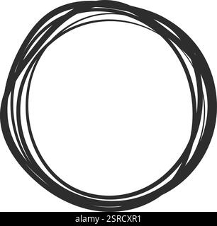 Multiple black lines forming a circle on a white background, creating ...