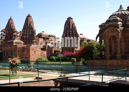 Chhattrian or cenotaphs of old rulers of Marwar in Mandor Mandore ...