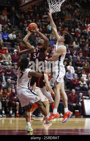Blacksburg, VA, USA. 15th Feb, 2025. Virginia Cavaliers forward Anthony ...
