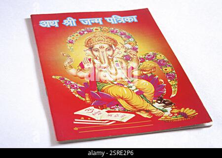 Concept Hinduism janmpatri birth chart horoscope nativity on white ...