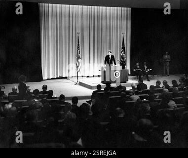 John F Kennedy giving Press Conference, State Department Auditorium ...