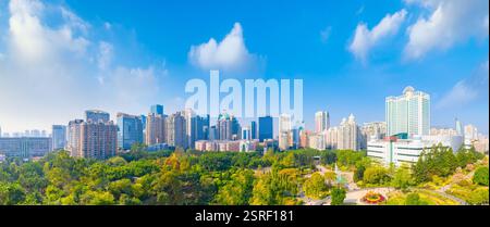 City scenery of Hot Spring Park, Fuzhou City, Fujian Province, China ...