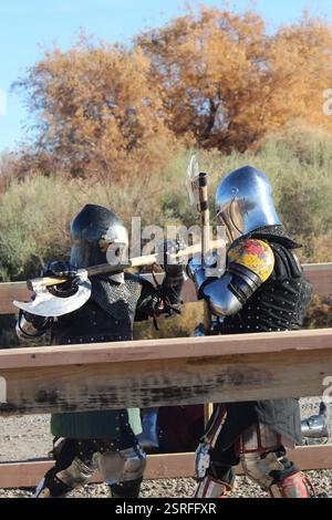 Live action armored combat at the Medieval Faire Stock Photo - Alamy