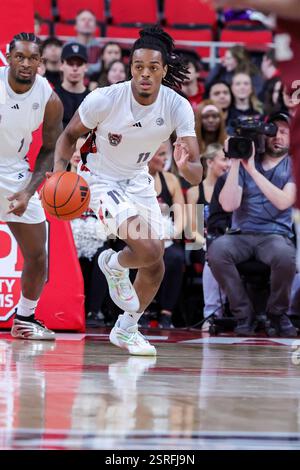 Raleigh, NC, USA. 15th Feb, 2025. North Carolina State guard Marcus ...