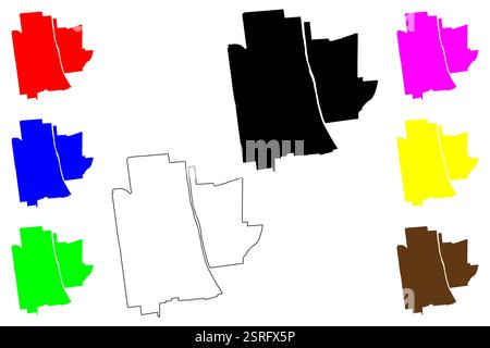 Minya city (Arab Republic of Egypt, Minya Governorate) map vector ...