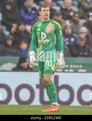 Mads Hermansen of Leicester City during the pre-game warm up ahead of ...