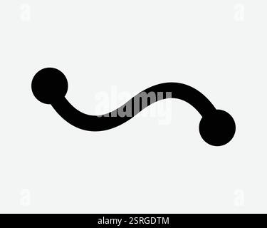 Point to Point Curved Path Two Dots Line Destination Curve Winding Road ...