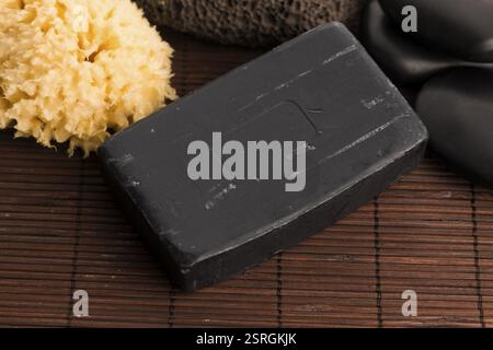 block of natural carbon soap Stock Photo - Alamy