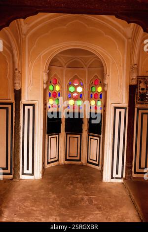 Colored Glass Windows, Ratan Mandir, Hawa Mahal, Jaipur, Rajasthan ...