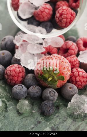 Closeup shot of frozen raspberries, blackberries and strawberries Stock ...