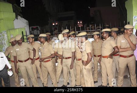 Police seen full strength Royapettah government hospital P Ramkumar ...
