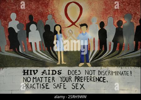 Hiv aids painting on wall wadala, mumbai, maharashtra, India, Asia ...