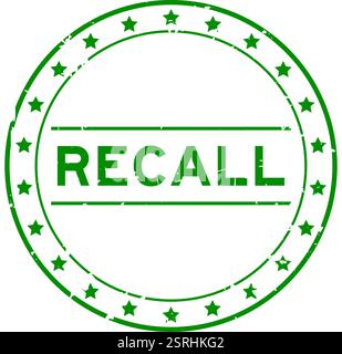 Grunge green fda recall word square rubber seal stamp on white ...