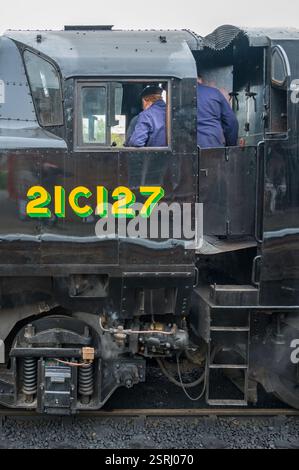 Drivers cab of a West Country class locomotive, "City of Wells Stock ...