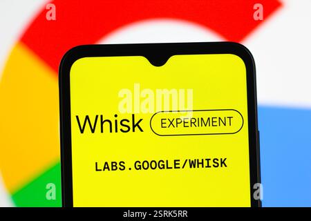 In this photo illustration, the Google Whisk AI logo is seen displayed ...