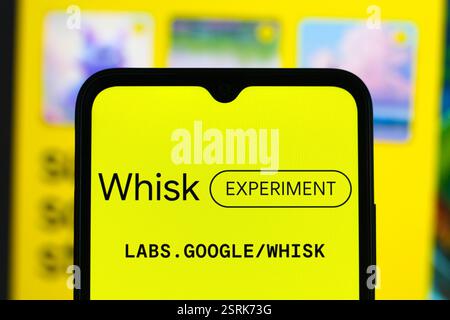 In this photo illustration, the Google Whisk AI logo is seen displayed ...