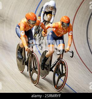 HEUSDEN-ZOLDER - Track cyclists Maike van der Duin and Lisa van Belle ...