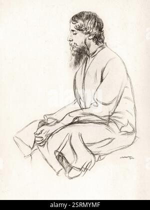 Old vintage photo of Rabindranath Tagore Stock Photo - Alamy