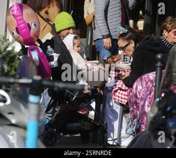 Nina Zilli walks in Sempione Park with her partner Daniele Lazzarin and ...